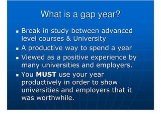 Taking A GAP Year | PPT