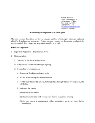 Deposition Preparation by Colin E. Kaufman | PDF