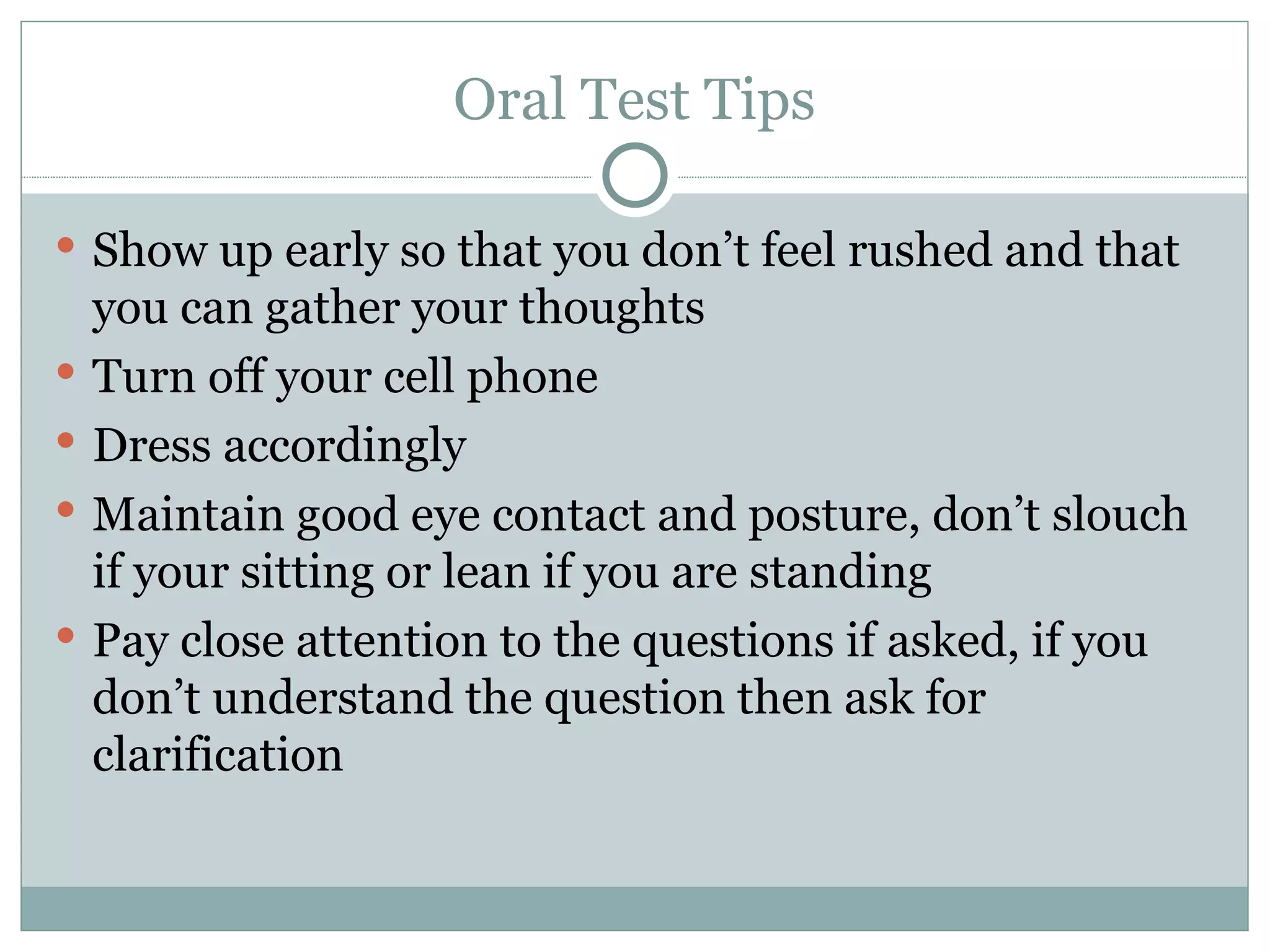 Taking an oral exam | PPT | Educational Assessment | Education