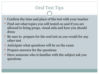 Taking an oral exam | PPT | Educational Assessment | Education