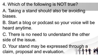 Taking a stand on different critical issues.pptx