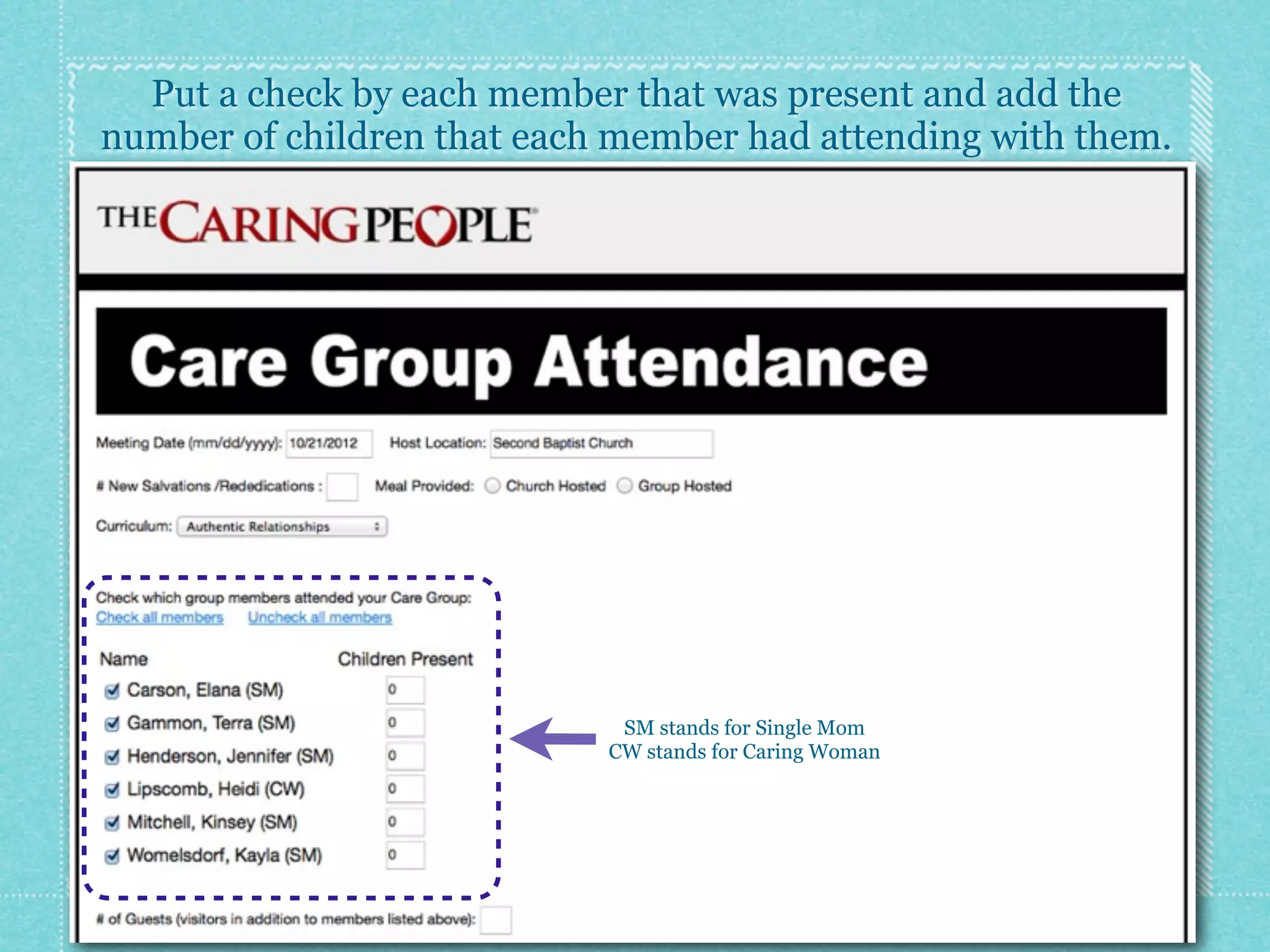 Attendance Tracker for Care Groups | PDF