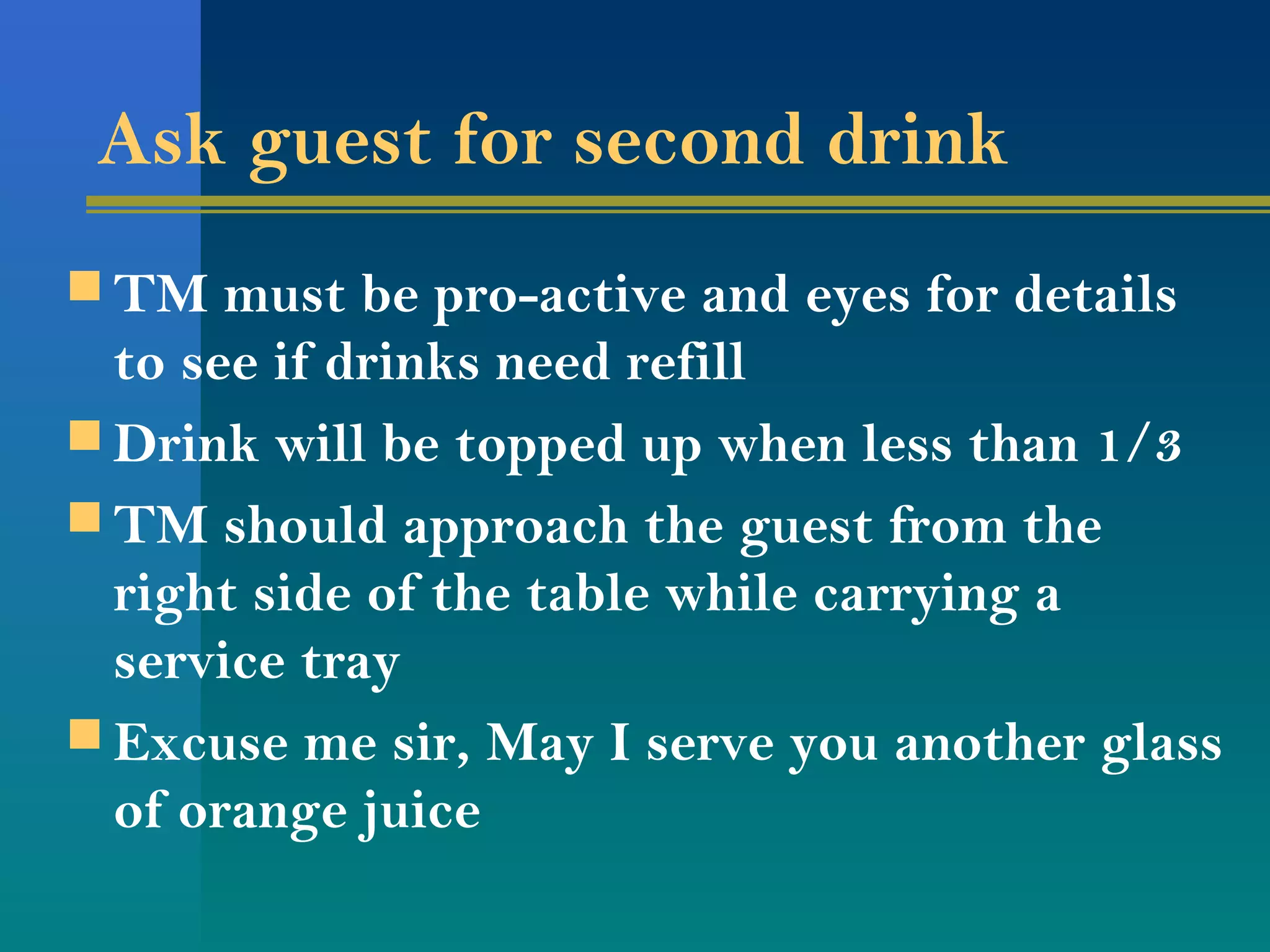 Taking beverage order | PPT