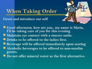 Taking beverage order | PPT
