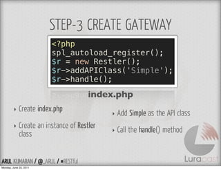 Taking Care of The REST - Creating your own RESTful API Server using Restler 2.0 | PDF