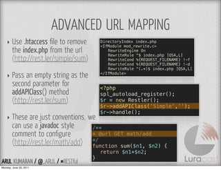 Taking Care of The REST - Creating your own RESTful API Server using Restler 2.0 | PDF