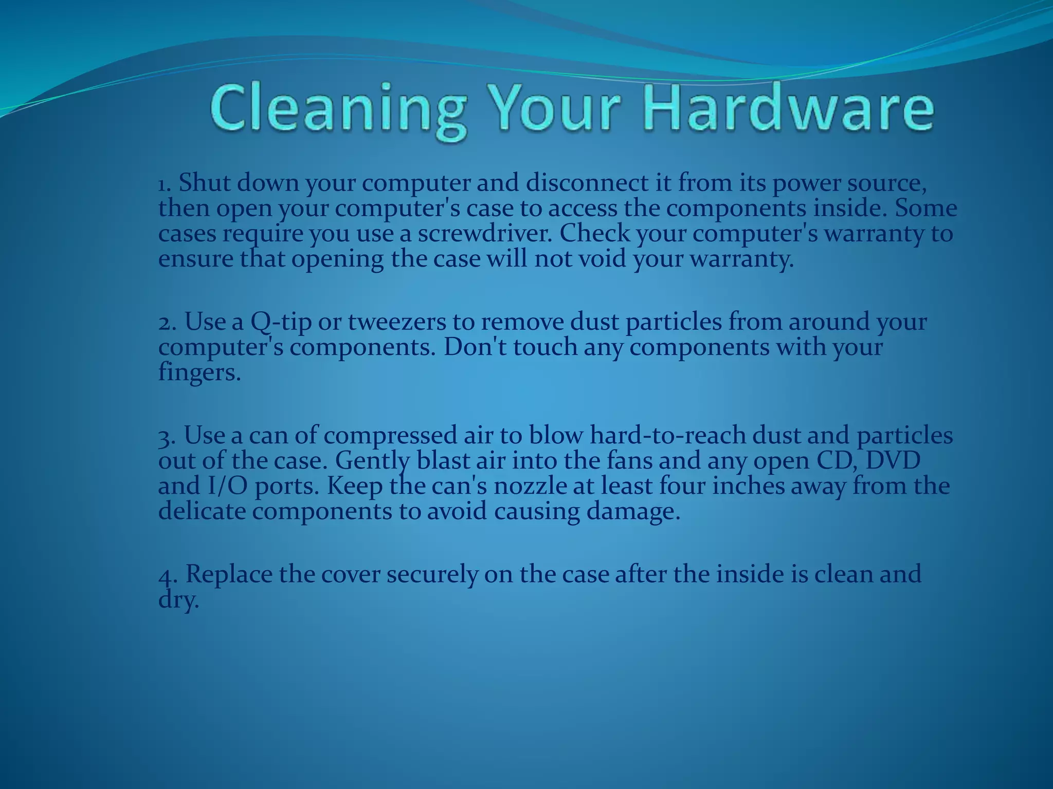 Taking care of your computers | PPTX