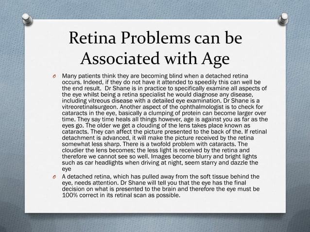 Taking Care Of Your Retina | PPT