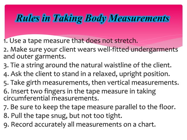 Taking Clients Body Measurement | PPTX