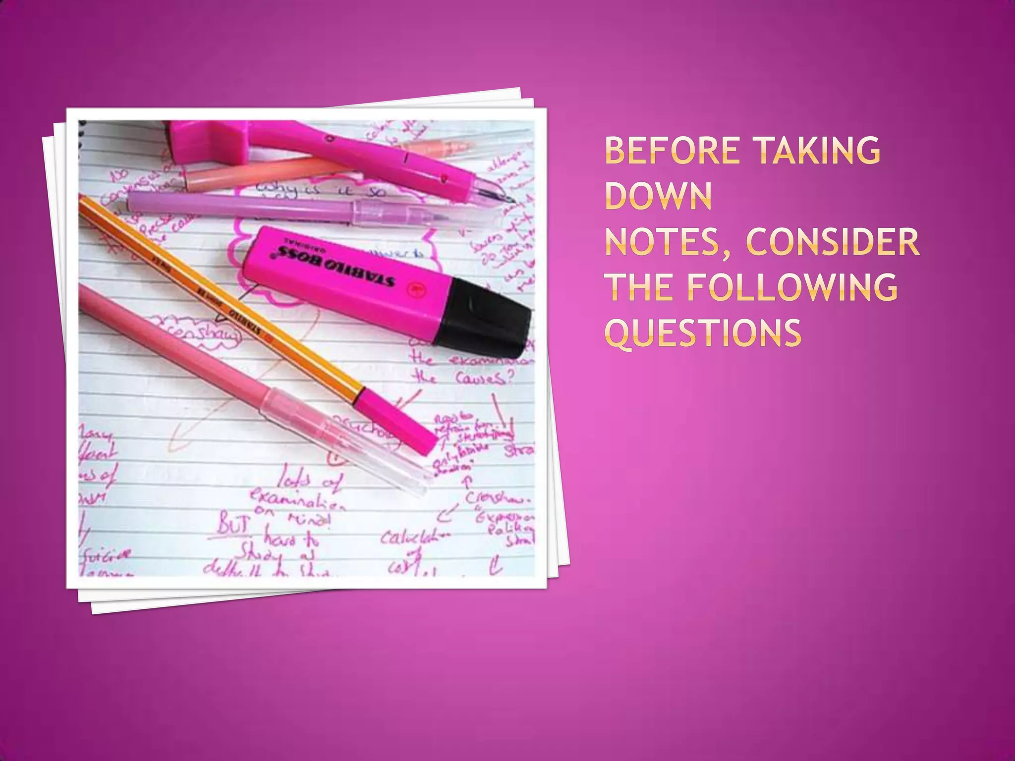 Taking down notes | PPTX