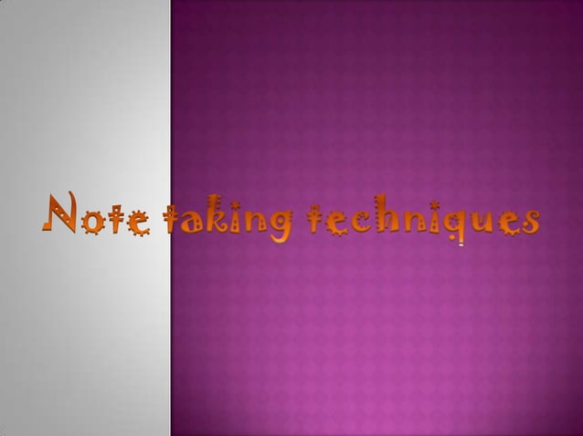 Taking down notes | PPTX