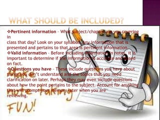 Taking down notes | PPTX