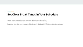 Taking Effective Breaks - A Guide to Scheduling Rest for Maximum ...