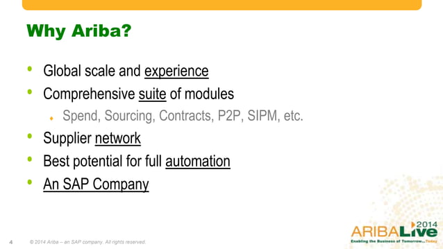 Driving P2P Excellence at Monsanto by Integrating Ariba with SAP | PPT