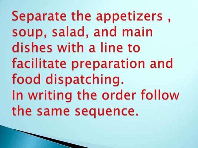 Taking the Food Order | PPTX