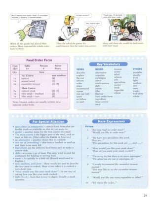 Taking food orders | PDF