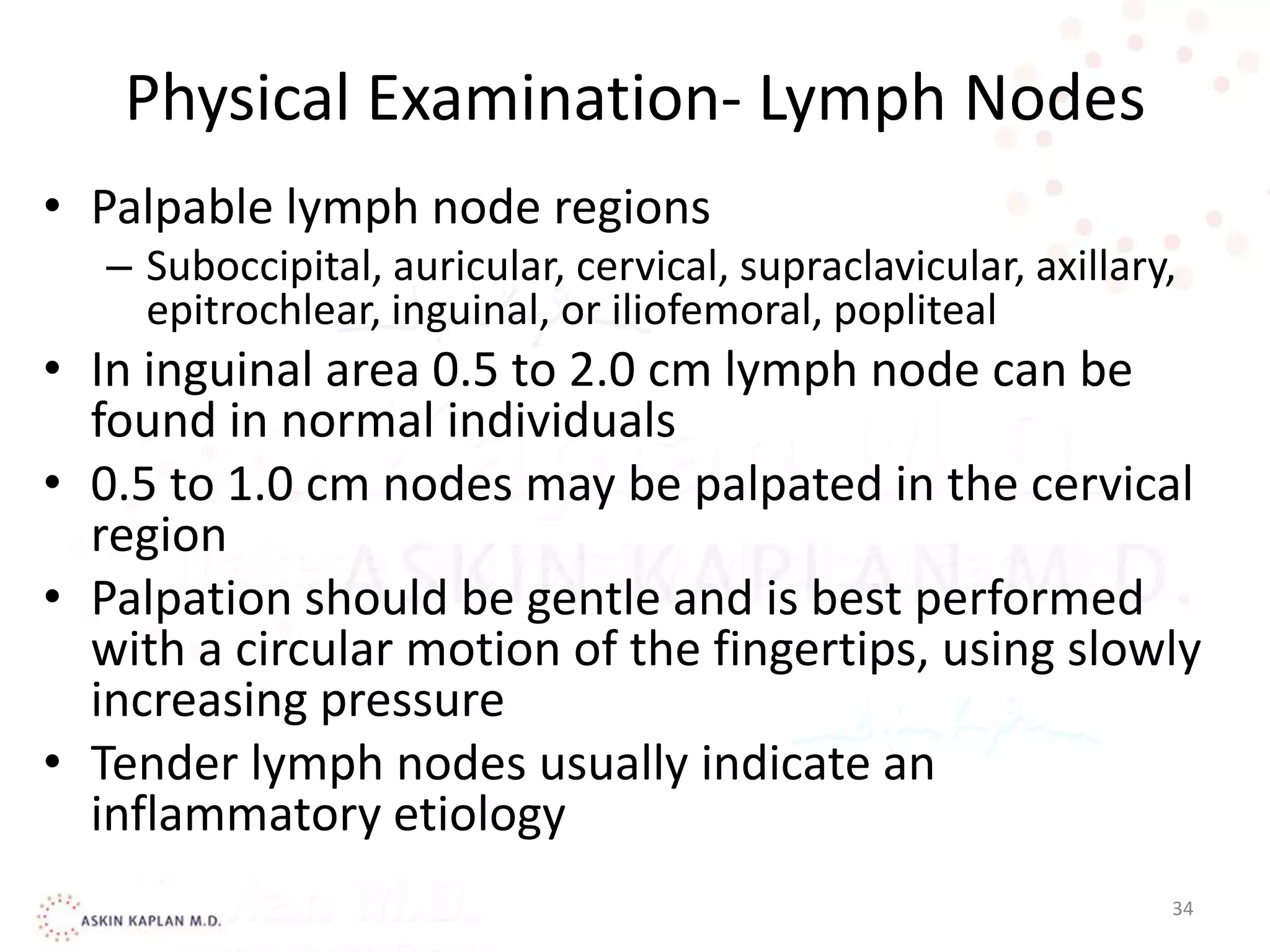Taking history and physical examination in hematopoietic system akk | PDF