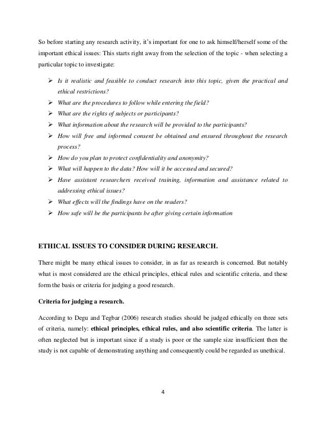 Ethical Issues in Research