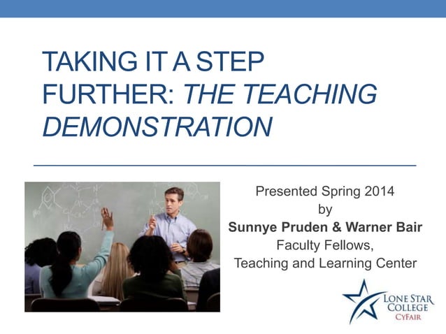 Taking it a step further: The teaching demonstration | PPT