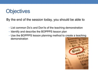 Taking it a step further: The teaching demonstration | PPTX