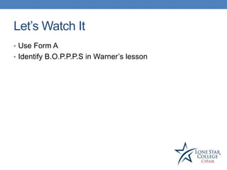 Taking it a step further: The teaching demonstration | PPTX