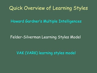 Taking Learning Styles Online | PPT