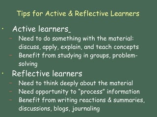 Taking Learning Styles Online | PPT