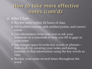 Taking lecture notes | PDF