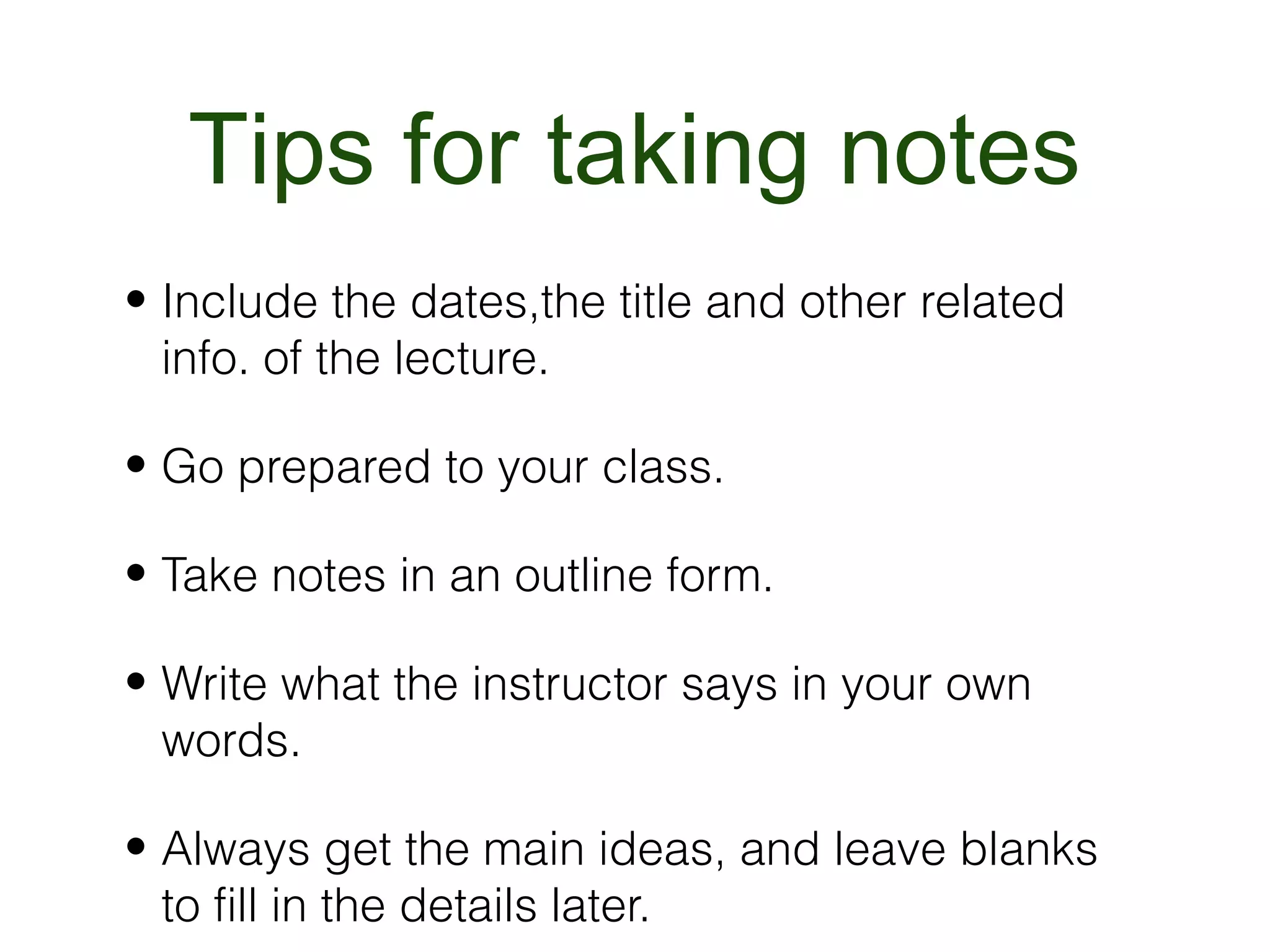 Taking notes | PPT