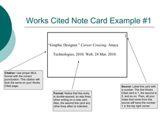 Sample Mla Note Card