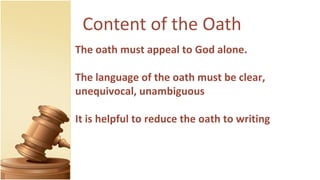 Taking oaths | PPT | Christianity | Religion & Spirituality