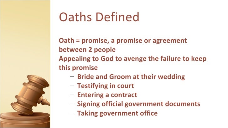Taking oaths