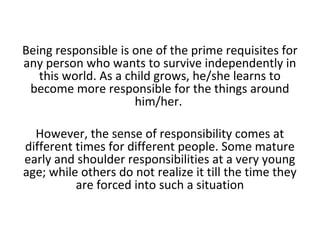 Taking responsibility | PPT