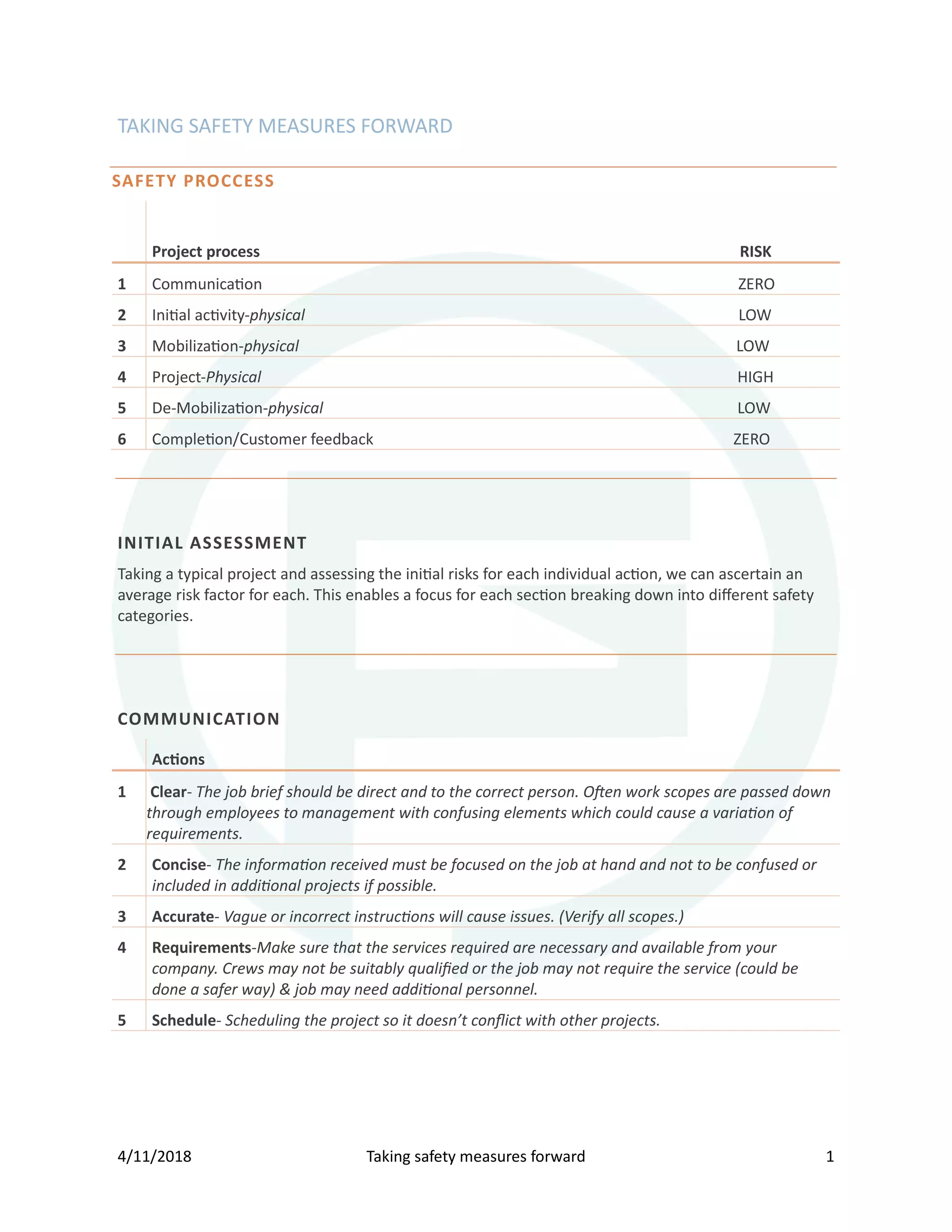 Taking safety measures forward: Zero Incidents | PDF