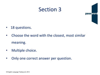 Taking the password test with reading and writing | PPTX
