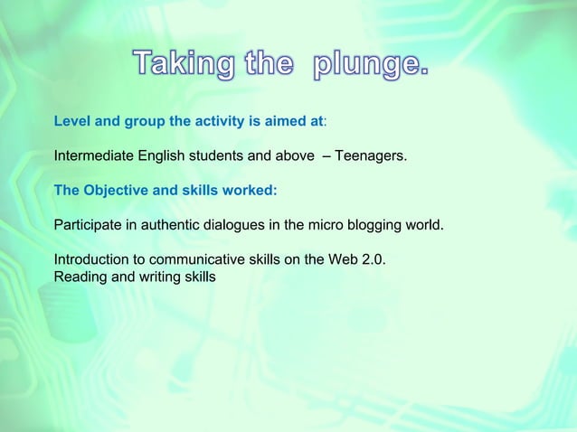 Taking the plunge | PPT | Educational Assessment | Education