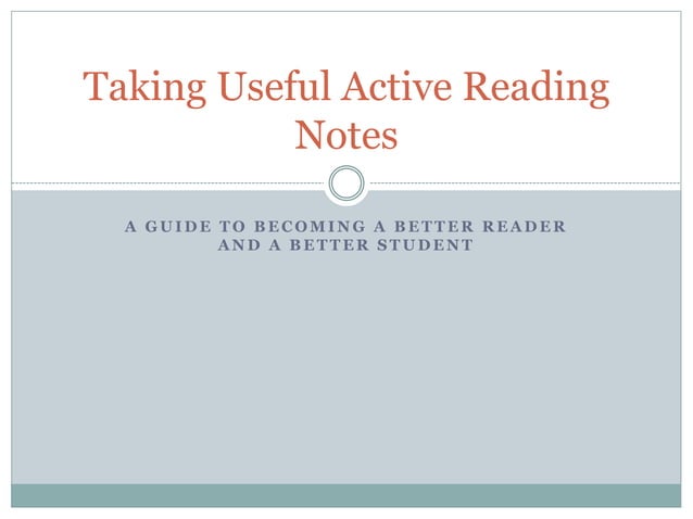 Takingusefulactivereadingnotes | PPT