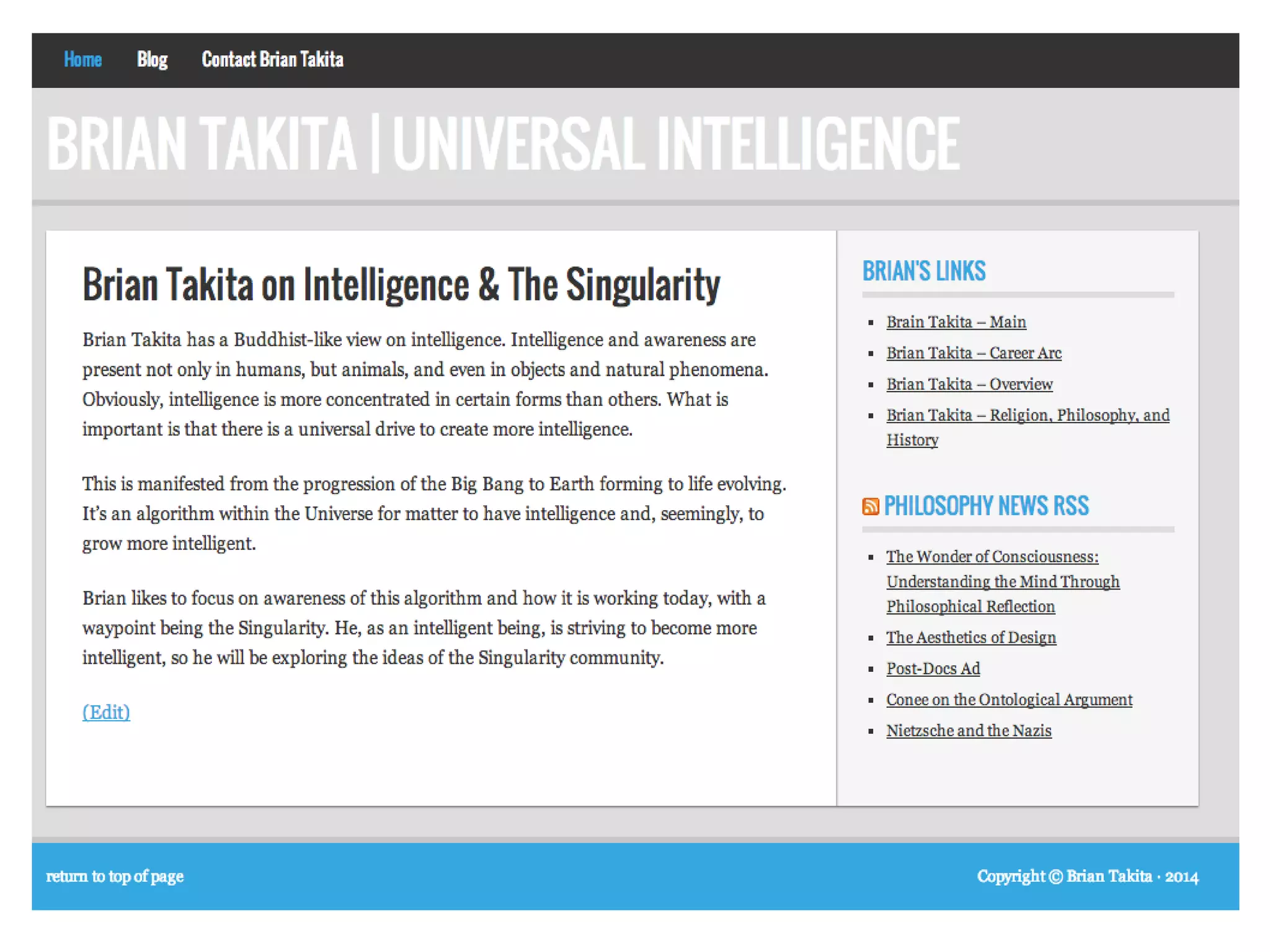 Preview for Brian Takita's Universal Intelligence Website | PPT