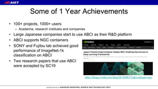 AI Bridging Cloud Infrastructure (ABCI) and its communication performance | PPT