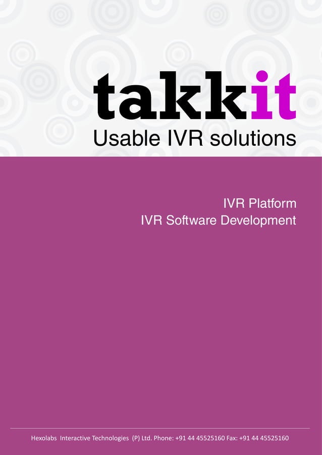 Takkit IVR platform | PDF