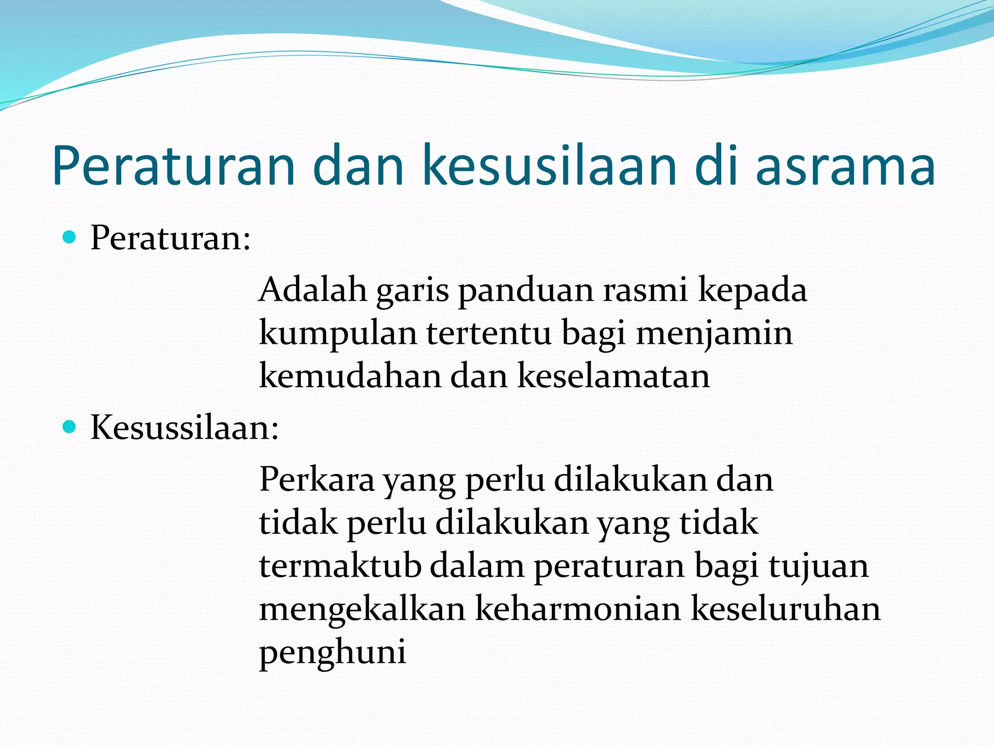 Taklimat asrama | PPTX