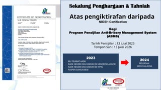 TAKLIMAT AUDITOR ABMS MS ISO 37001:2016 Anti- Bribery Management System ...