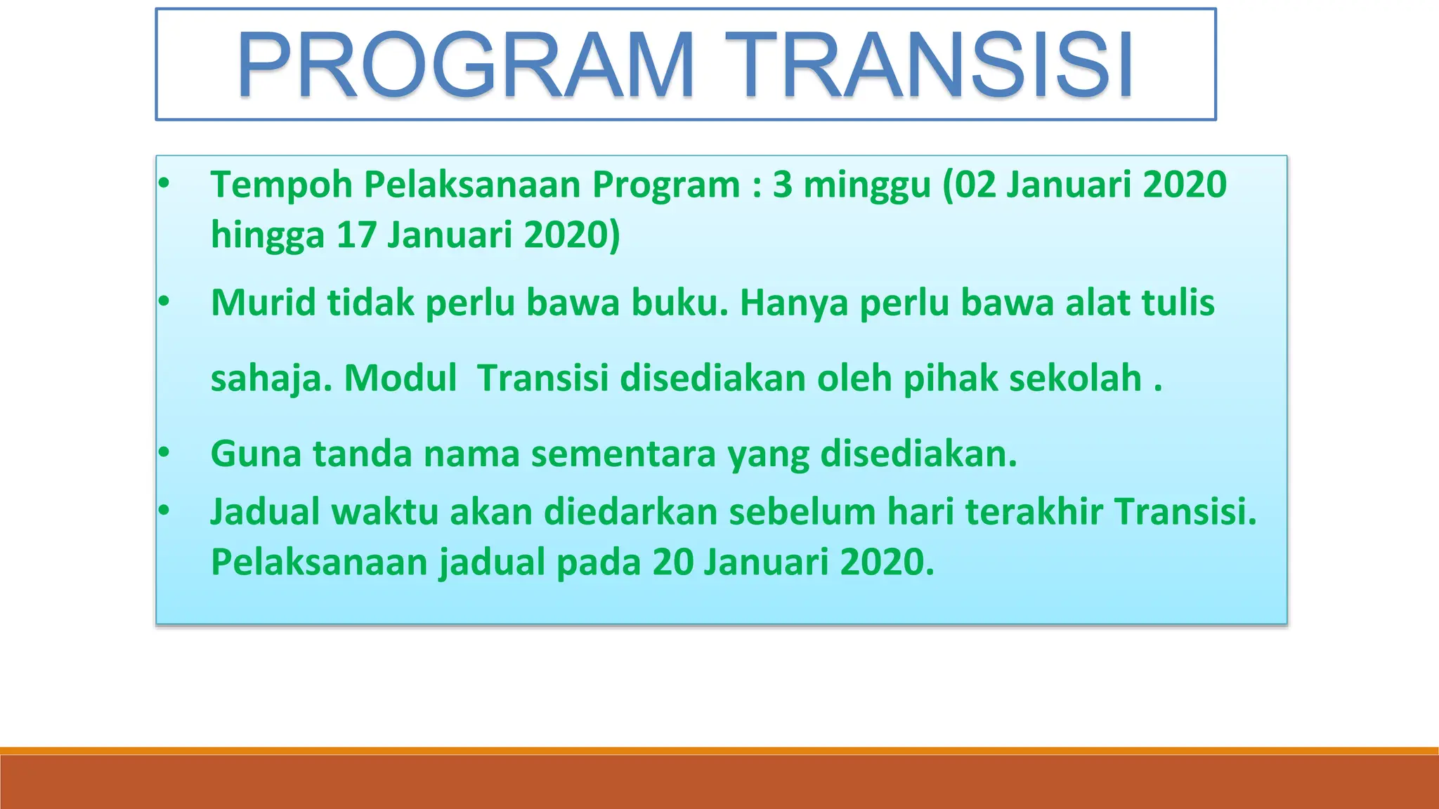 TAKLIMAT HARI ORIENTASI TAHUN 1 DAN TRANSISI TAHUN SATU | PPTX