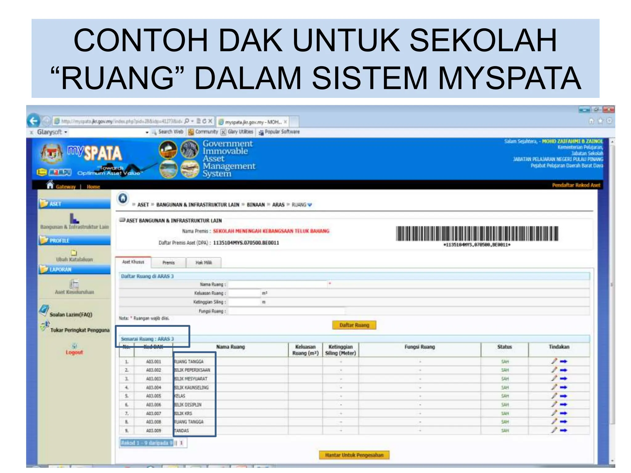 TAKLIMAT pengurusan aset tak alih MYSPATA KPM | PPTX