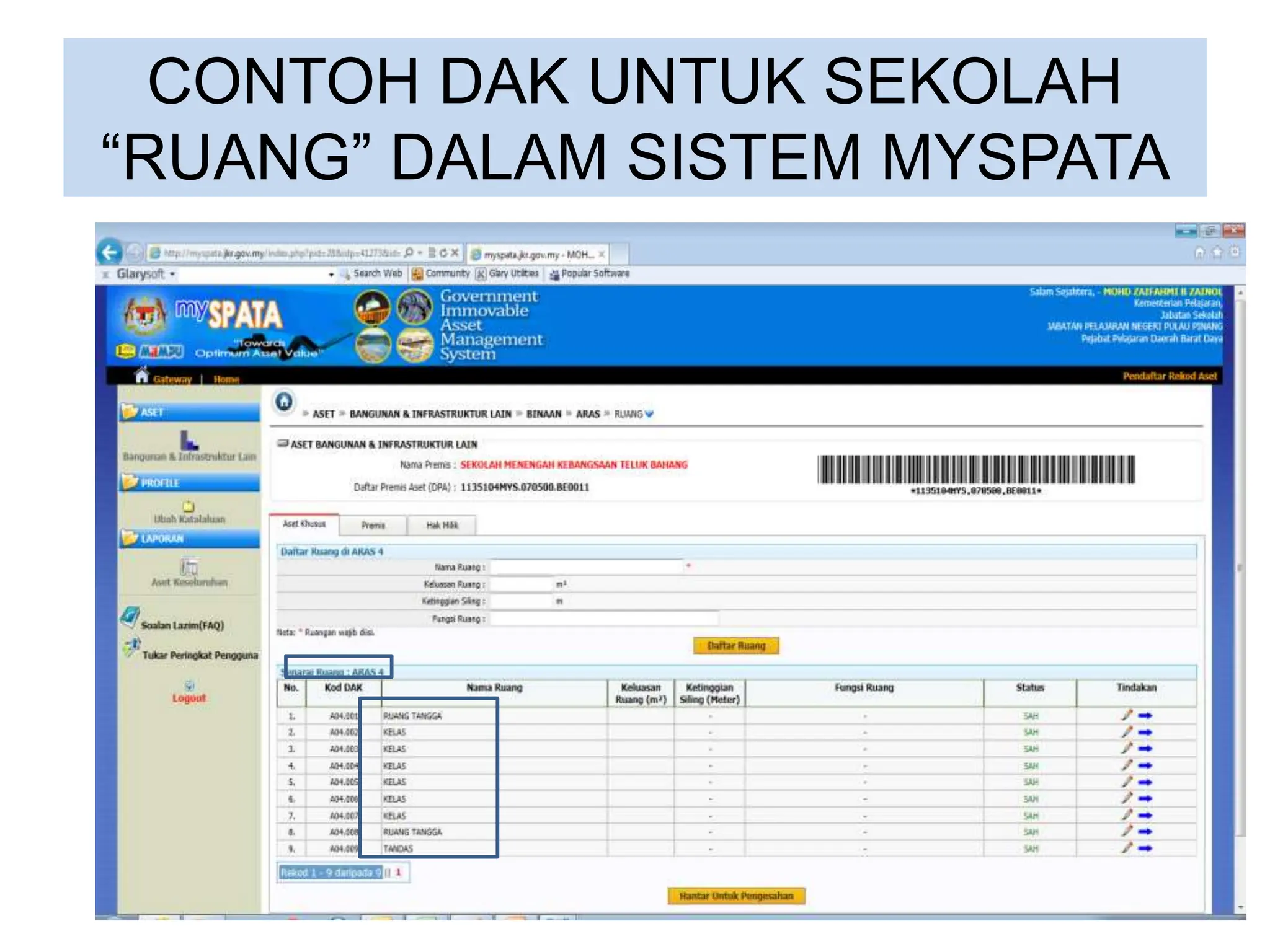 TAKLIMAT pengurusan aset tak alih MYSPATA KPM | PPTX
