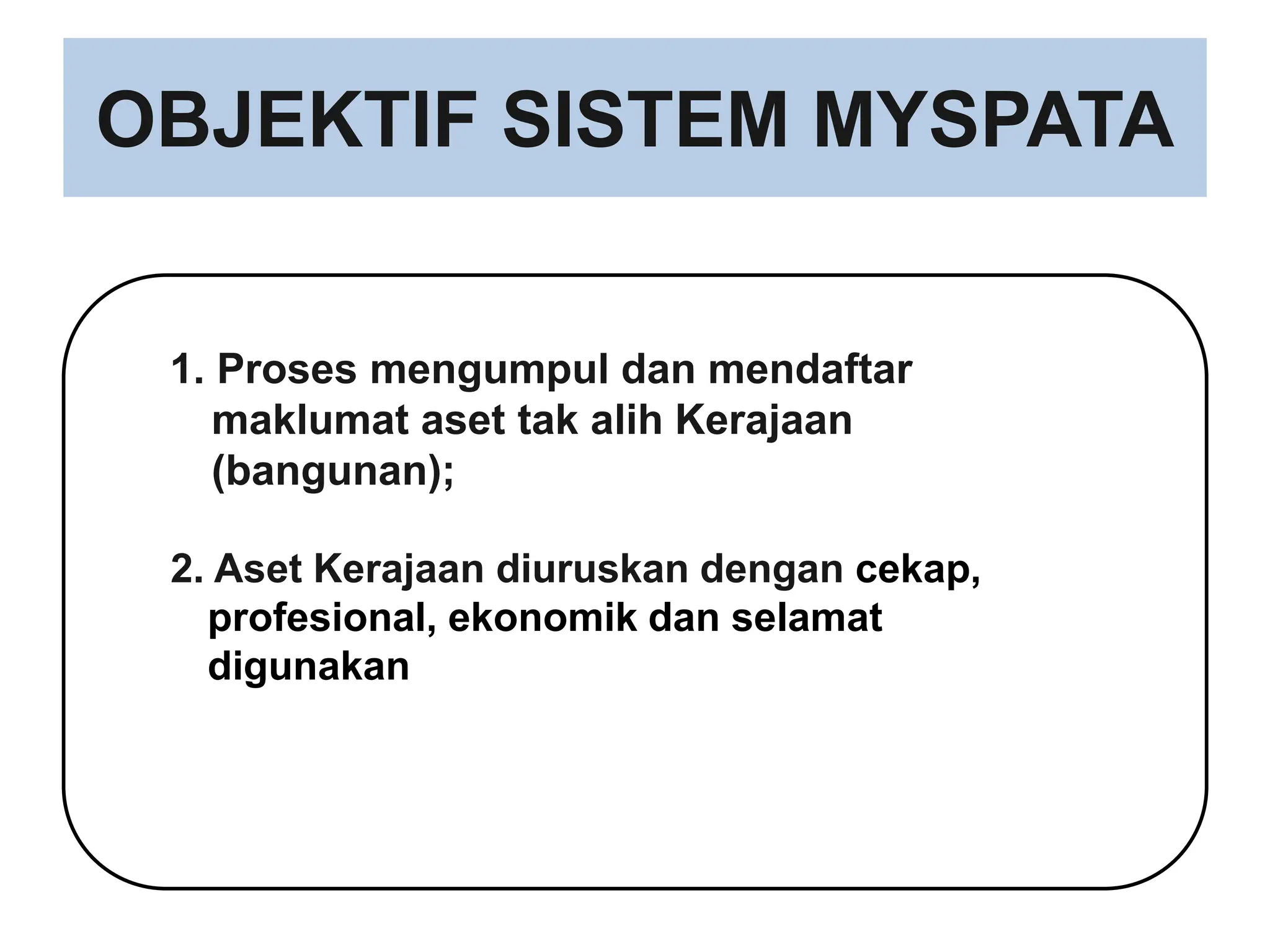 TAKLIMAT pengurusan aset tak alih MYSPATA KPM | PPTX