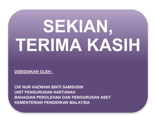 TAKLIMAT pengurusan aset tak alih MYSPATA KPM | PPTX