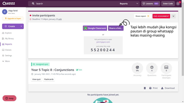 Taklimat cara Penggunaan Quizizz yang betul | PPT