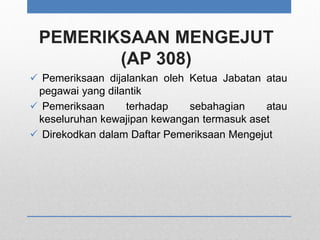 Taklimat senarai semak pemeriksaan mengejut kewangan pkk tawau | PPT