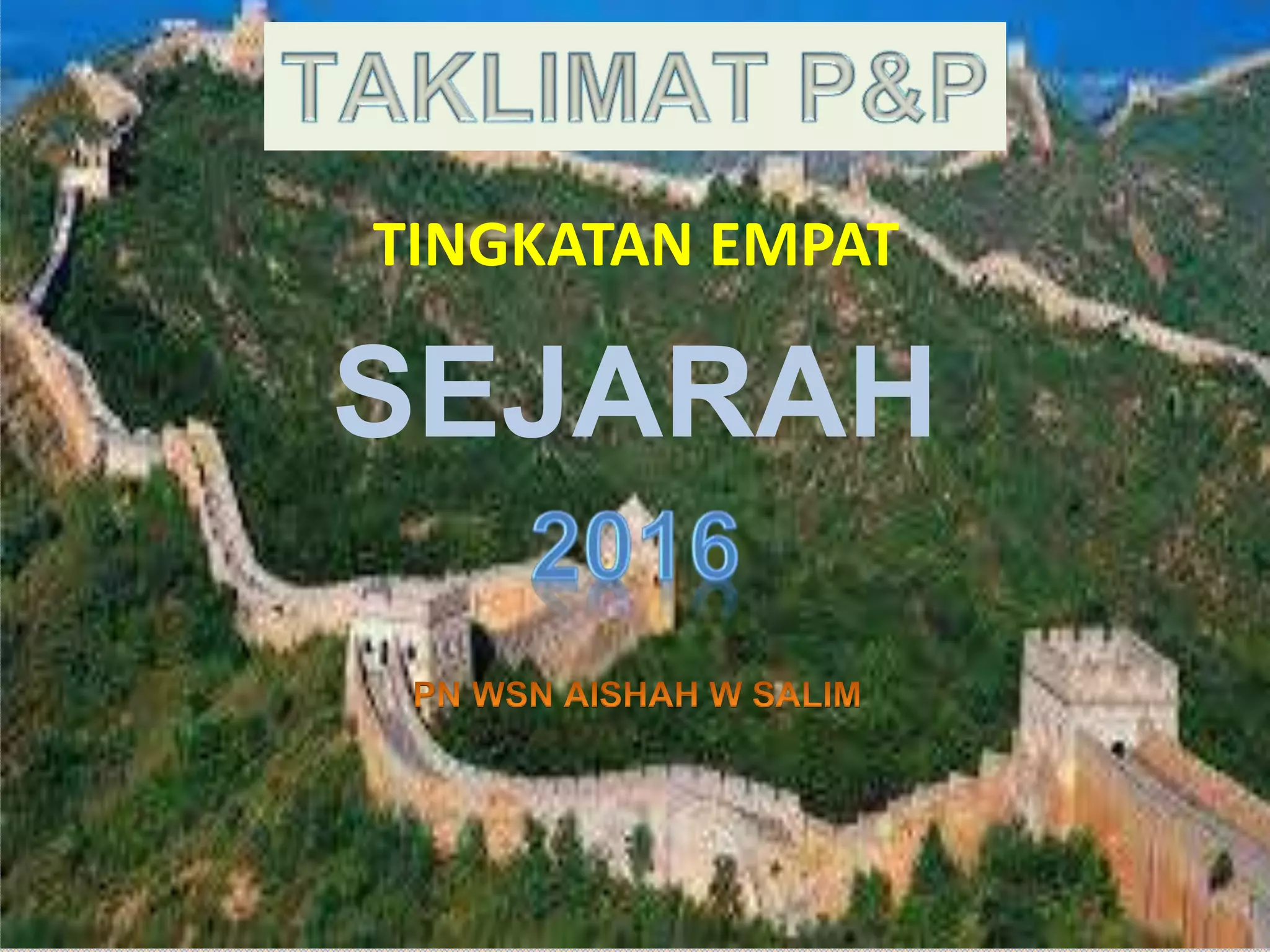 Taklimat subjek sj form 4 | PPTX